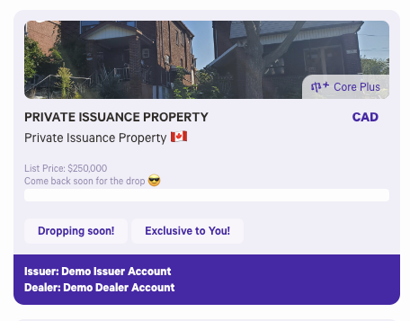 Private issuance statuses
